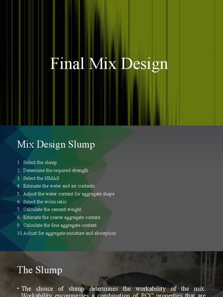 Concrete Mix Design Process Overview | PDF | Concrete | Cement