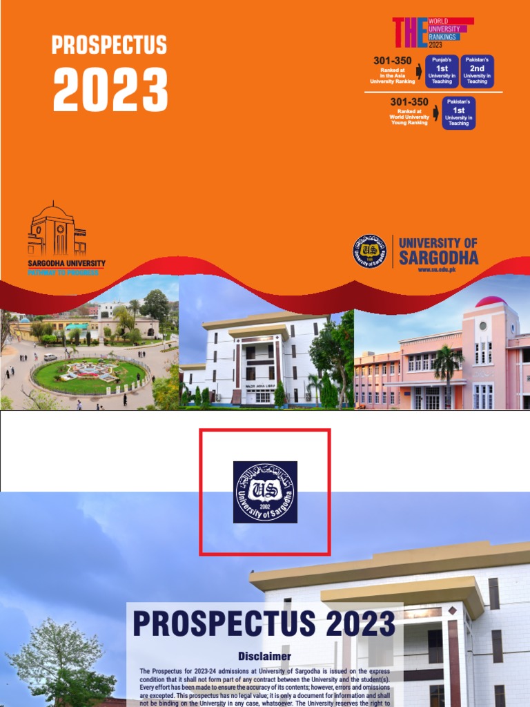 University of Sargodha Prospectus 2023 | PDF