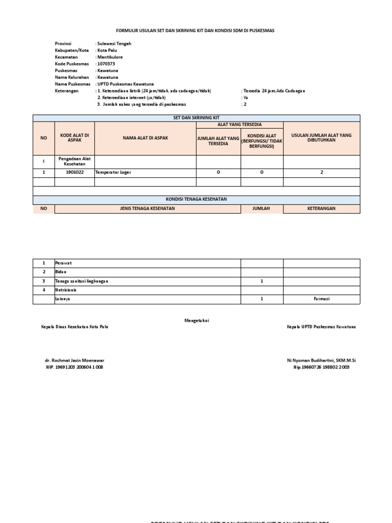 Usulan Alkes PKM Kawatuna 2024 | PDF
