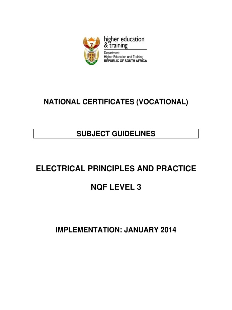 Electrical Principles Level 3 Guidelines | PDF | Series And Parallel ...