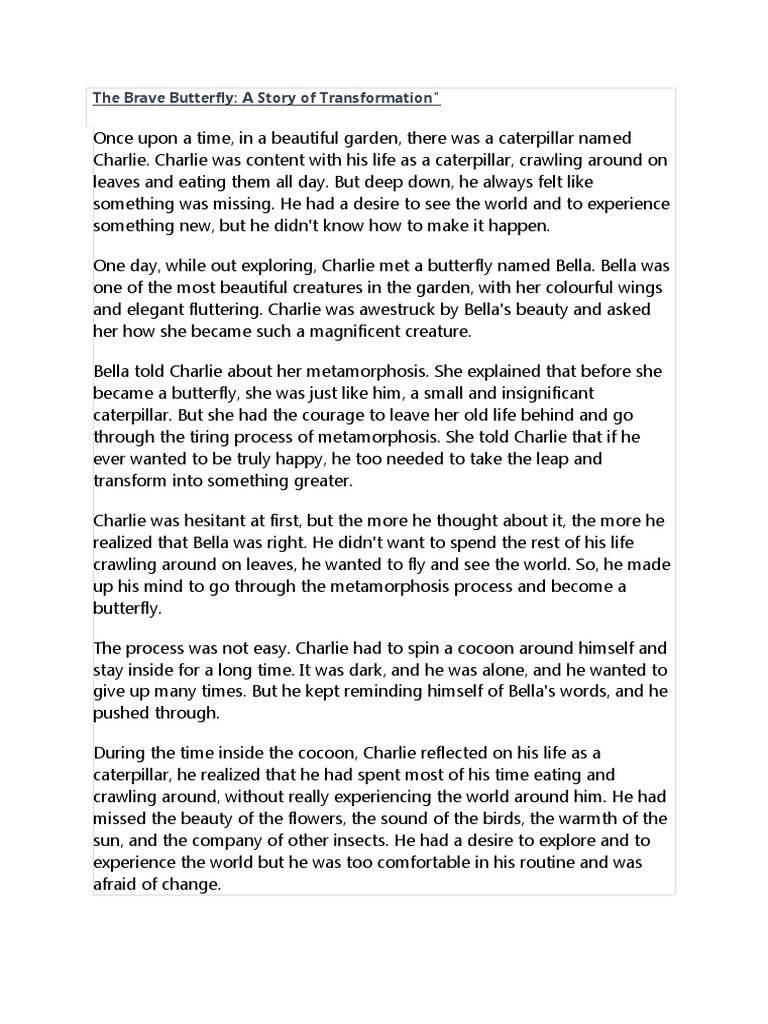 The Brave Butterfly's Transformation | PDF | Poetry