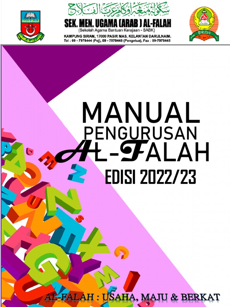 MANUAL PENGURUSAN Al Falah 2022 Editor HisyaM | PDF