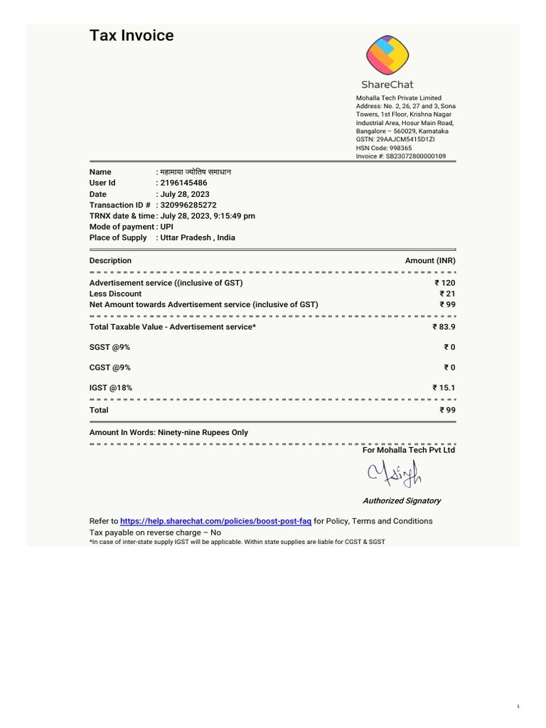 Invoice | PDF | Taxation | Economies