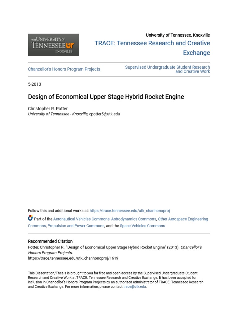 Design of Economical Upper Stage Hybrid Rocket Engine | PDF | Rocket ... Design of Economical Upper Stage Hybrid Rocket Engine | PDF | Rocket ...
