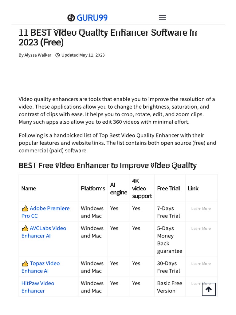 11 BEST Video Quality Enhancer Software in 2023 | PDF