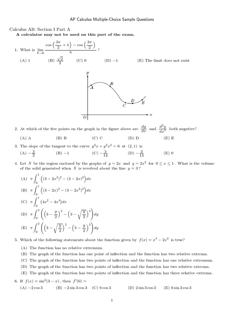 AP Calculus BC Multiple-Choice Questions | PDF