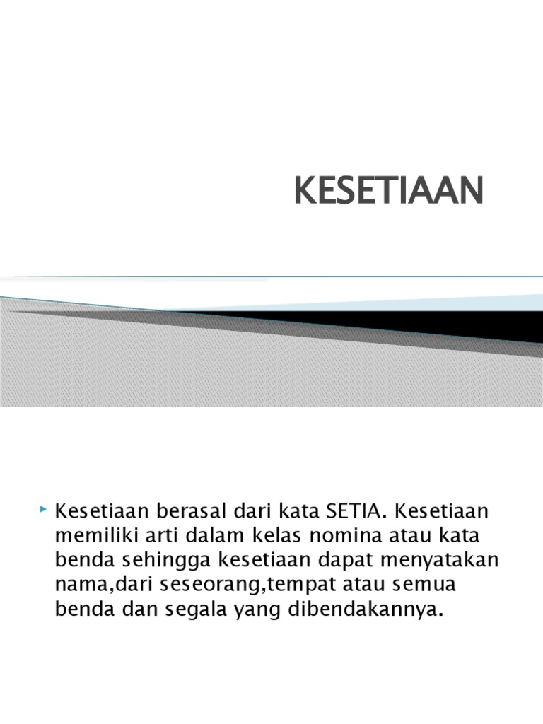 Kesetiaan | PDF