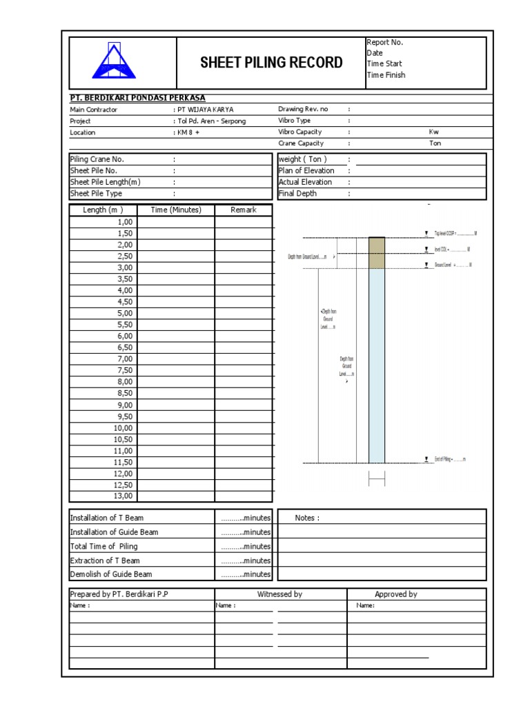 Sheet Pile Record | PDF