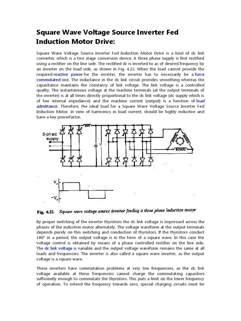 Square Wave Voltage Source Inverter Fed Induction | PDF | Power ...