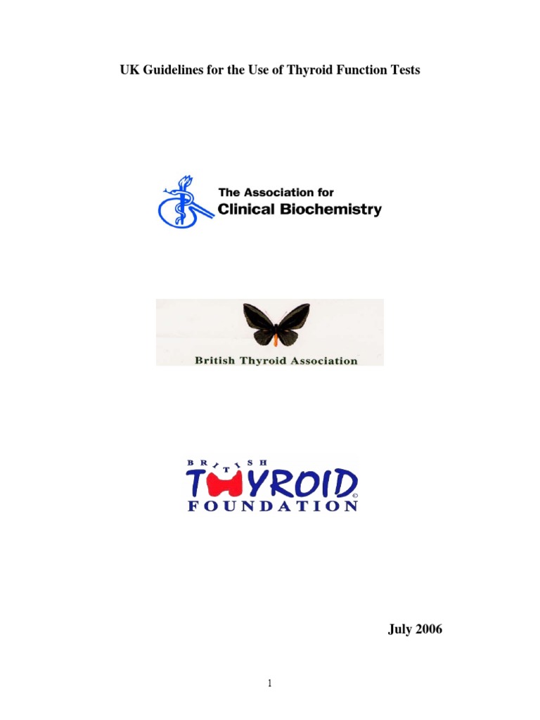 Uk Guidelines For The Use of Thyroid Function Tests | PDF ...