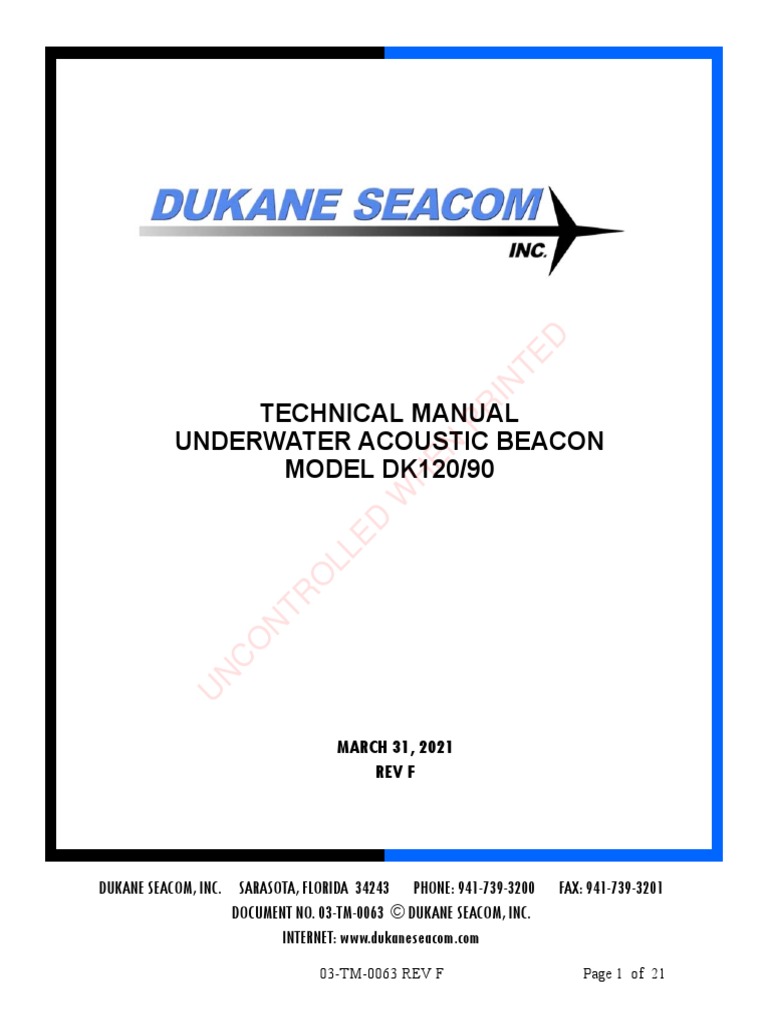 Dukane Seacom 03-TM-0063 RD DK120-90 | PDF