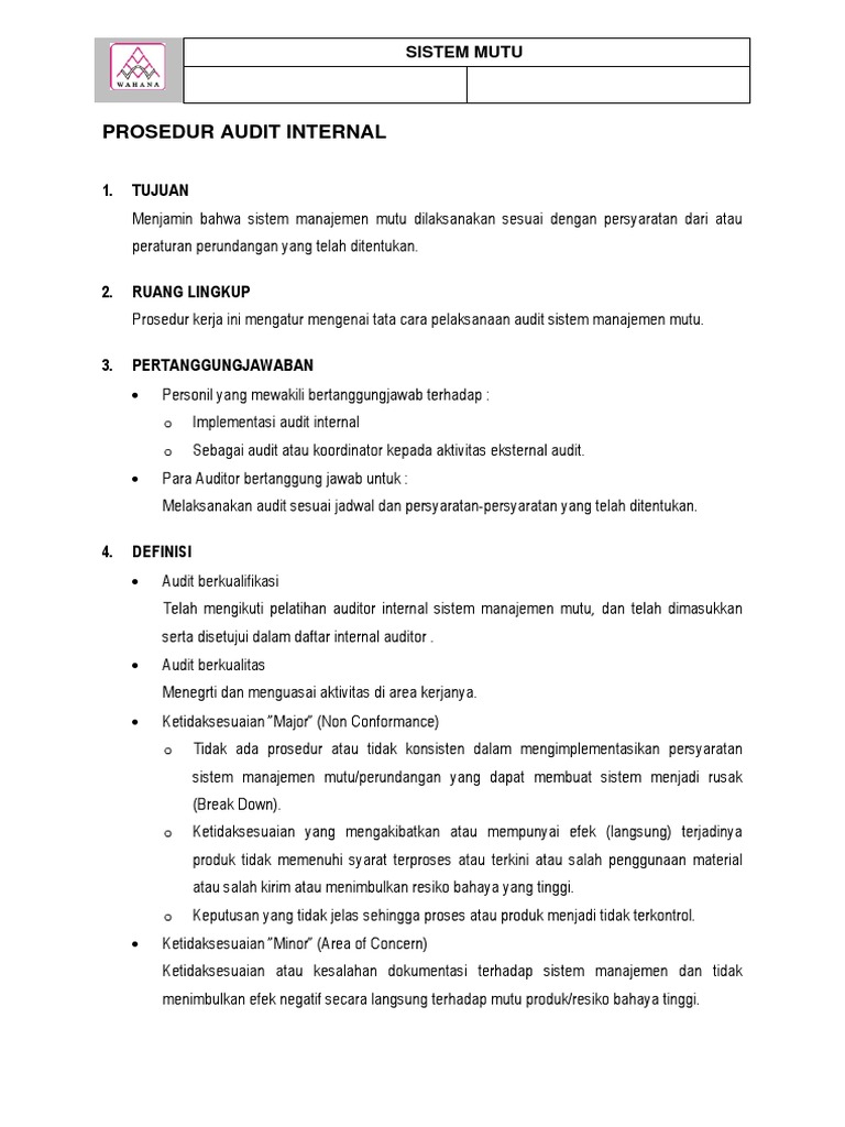 Proses Audit Internal | PDF