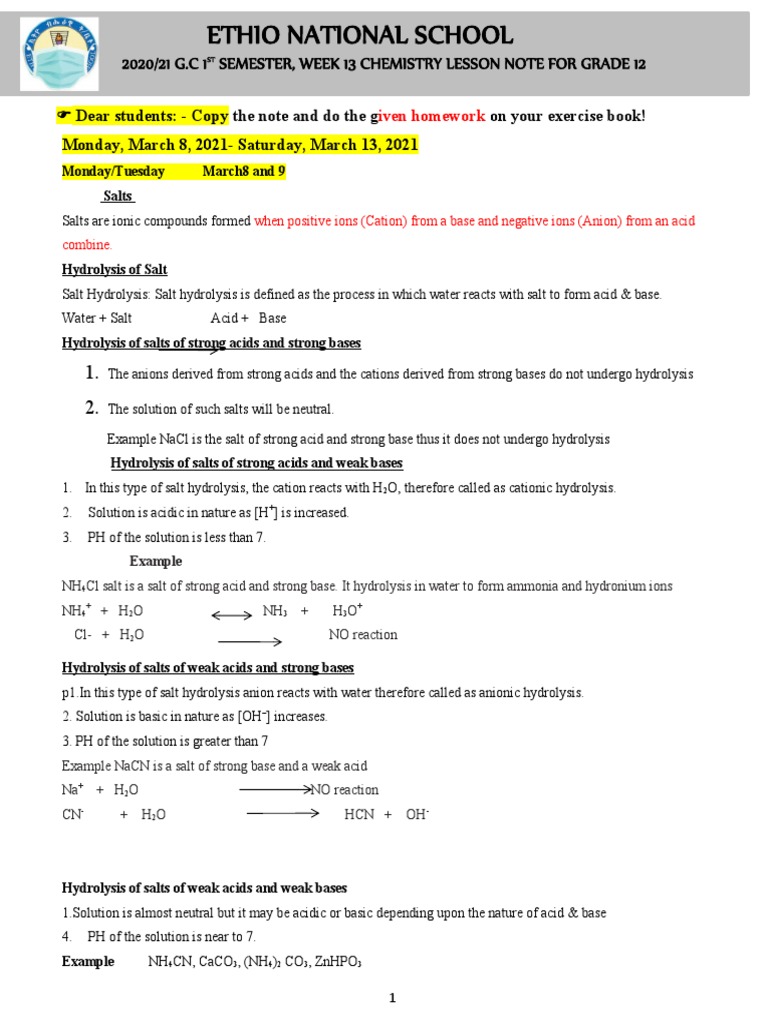 Understanding Salt Hydrolysis and Titration | PDF | Salt (Chemistry) | Acid