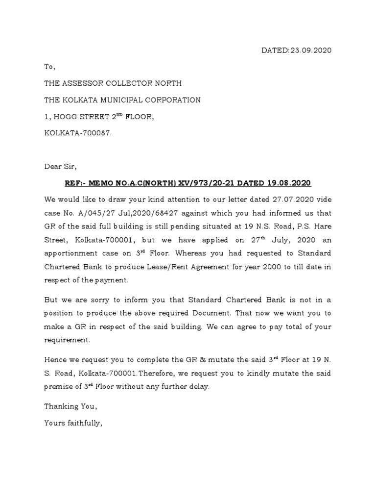 Letter To KMC Corporation | PDF | Finance & Money Management | Law