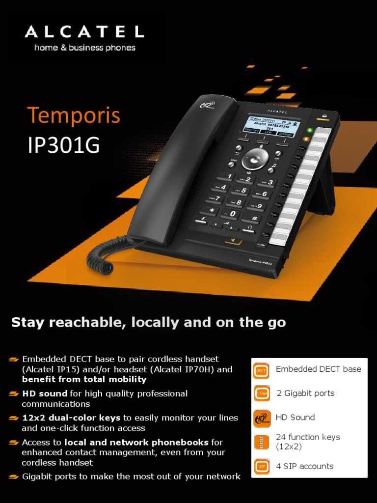 Alcatel Phone Temporis Ip301g Features en | PDF