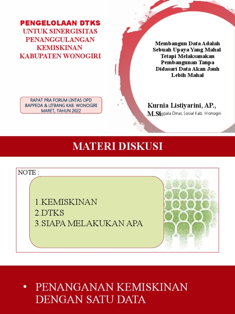 Paparan DTKS Utk Pengentasan Kemiskinan | PDF