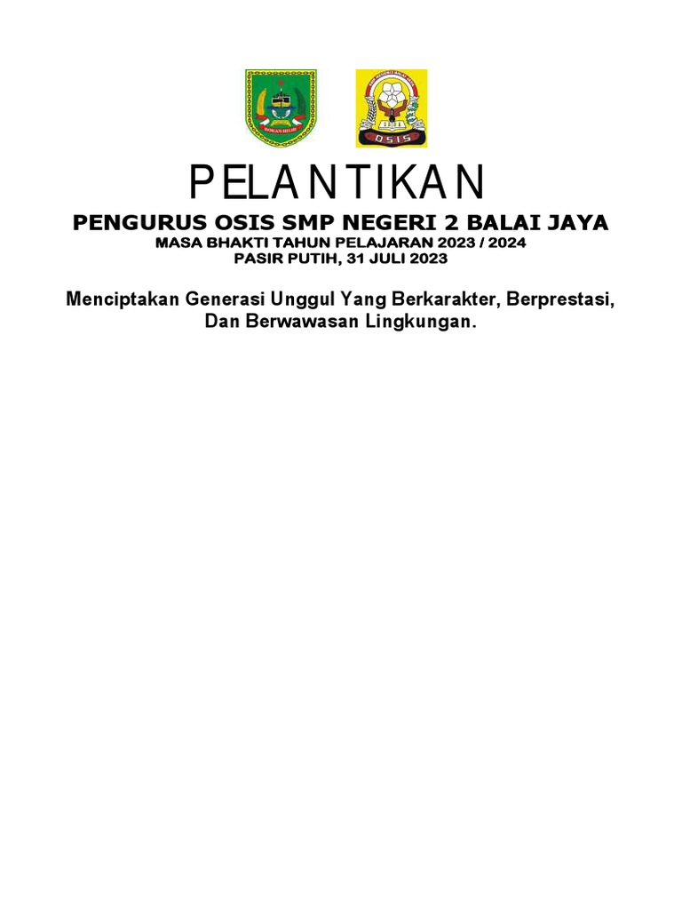 Spanduk Pelantikan Osis | PDF