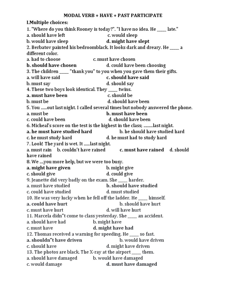 Modal Have V3 - Teacher | PDF