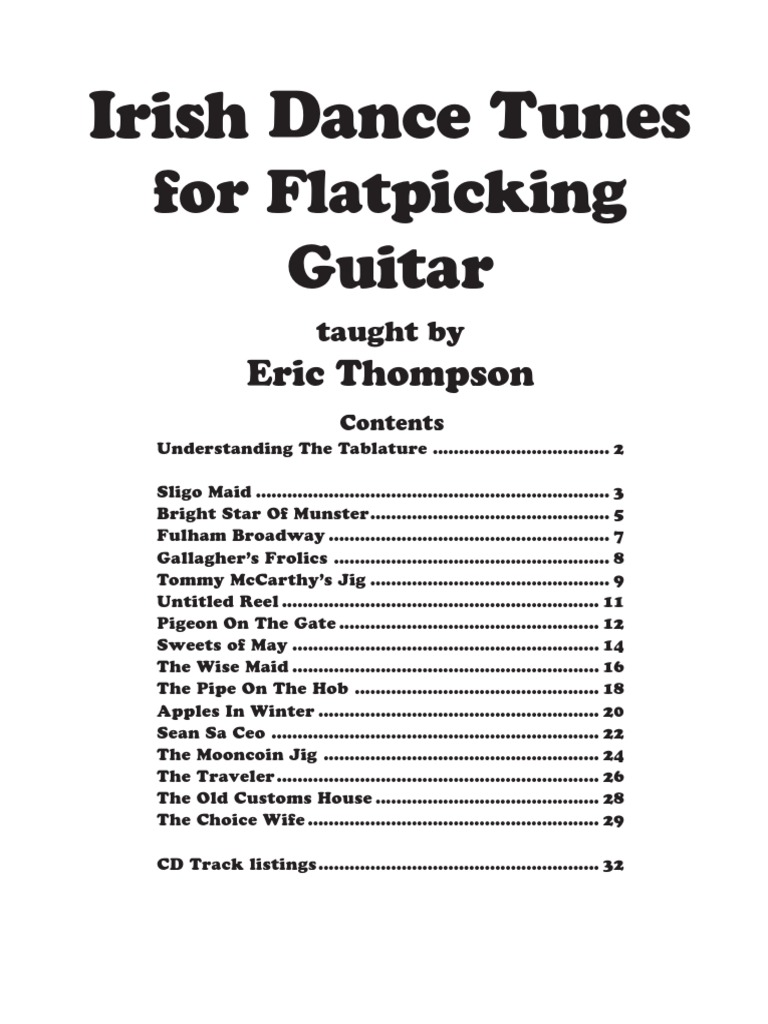 Irish Dance Tunes For Flatpicking Guitar Lessons 1-3 | PDF | Guitar ...