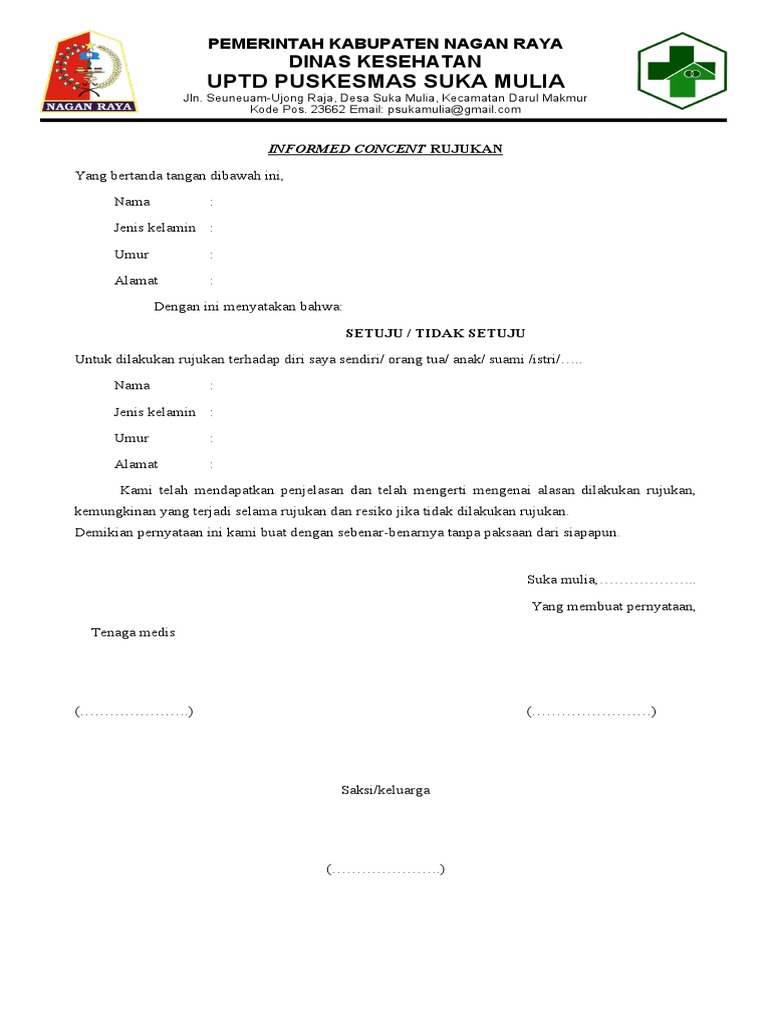 Rujukan Informed Consent Puskesmas | PDF | Ilmu Sosial