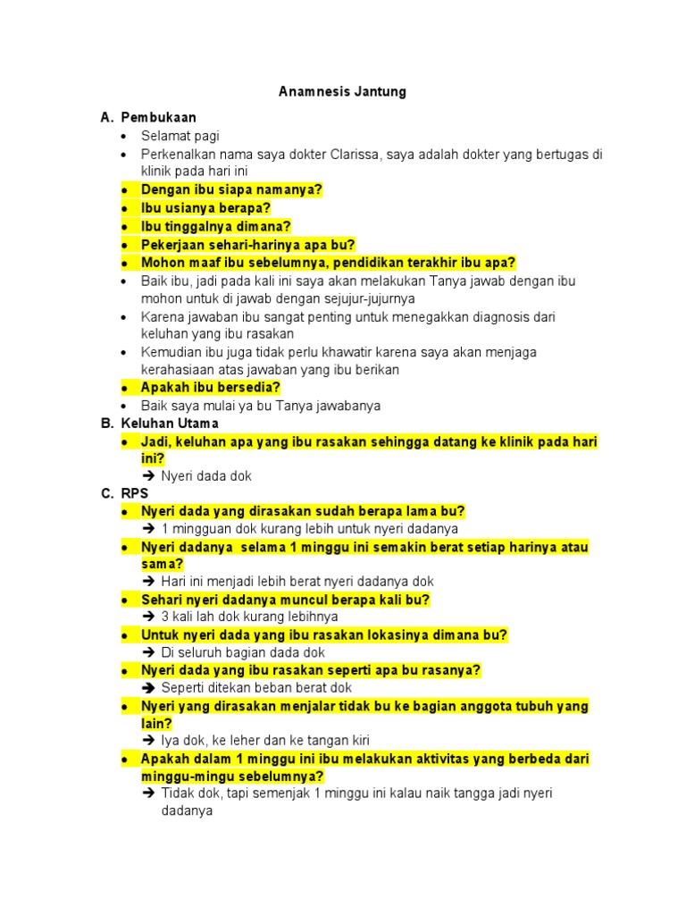 Anamnesis Jantung | PDF | Pengembangan Diri