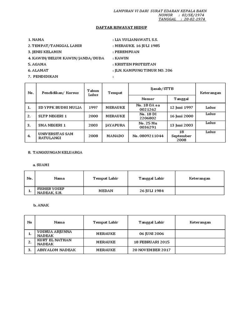 Format Drh-3 Hal | PDF
