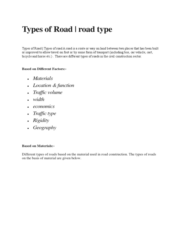 Road and Components | Download Free PDF | Road | Traffic