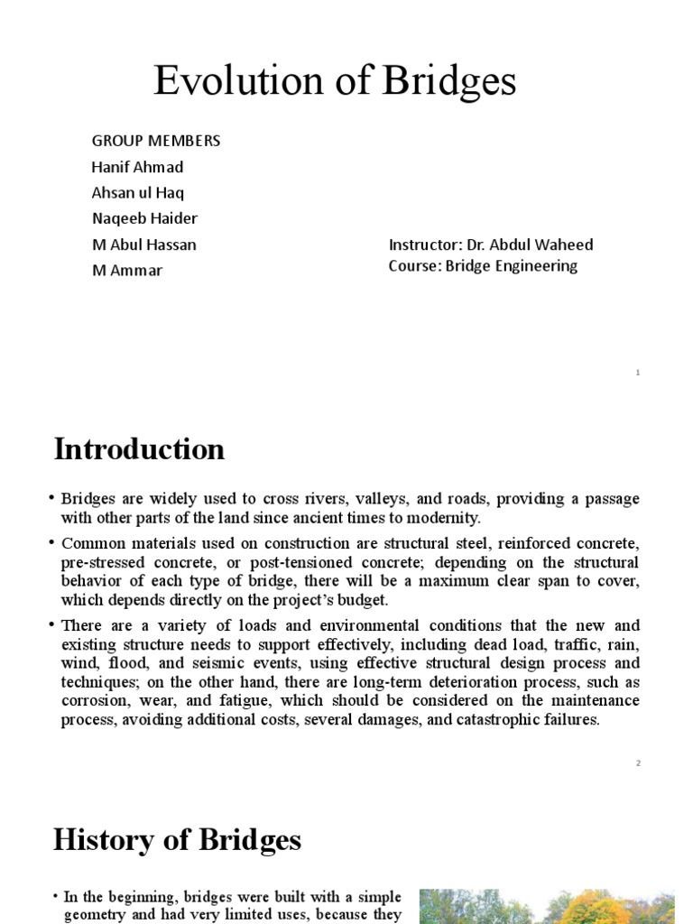 Evolution of Bridges | PDF | Bridge | Prestressed Concrete