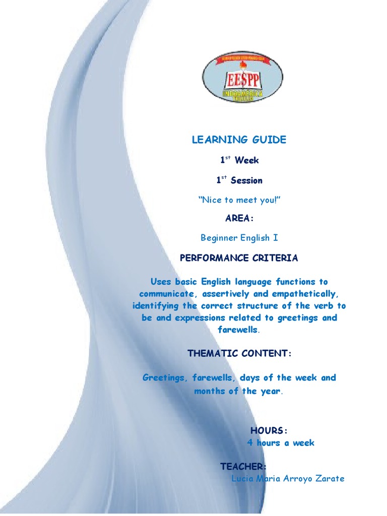 1° MODULO - BEGINNER ENGLISH I (1) | PDF | Linguistics | Human ...