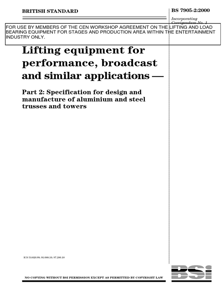 Lifting Equipment Standards for Stages | PDF | Welding | Construction