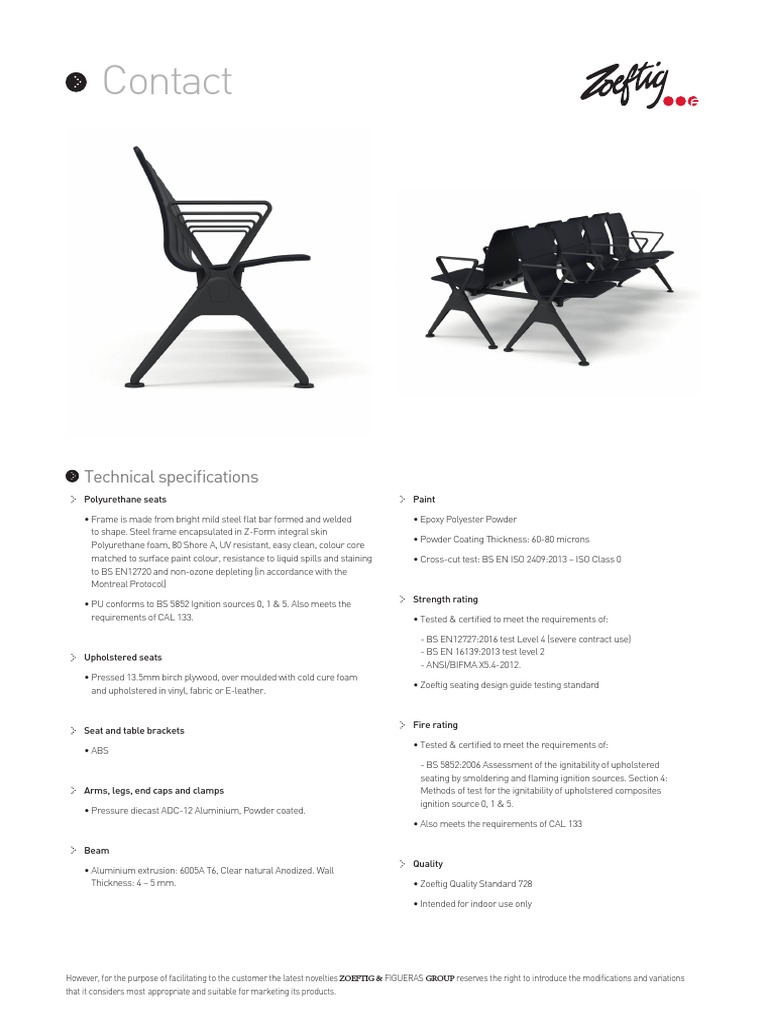 CONTACT Data Sheet - REV 3 0419 | PDF | Iso 9000 | Upholstery