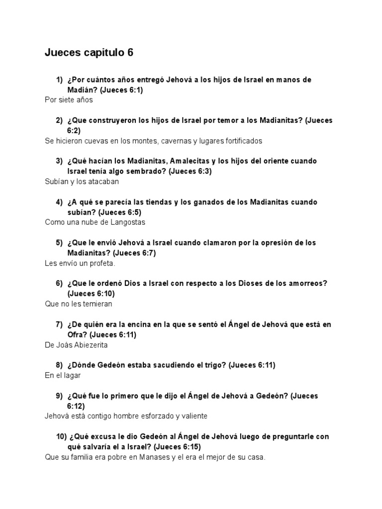 Gedeón y la Liberación de Israel | PDF | Pueblos antiguos del Cercano ...
