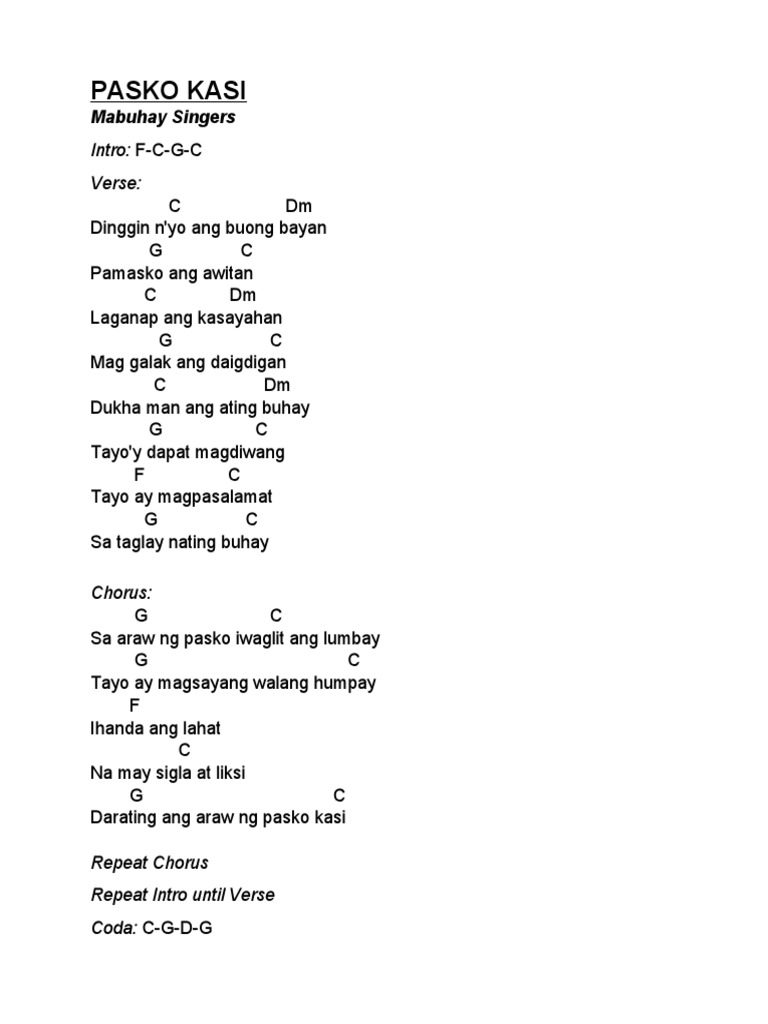 Pasko Kasi Chords | PDF