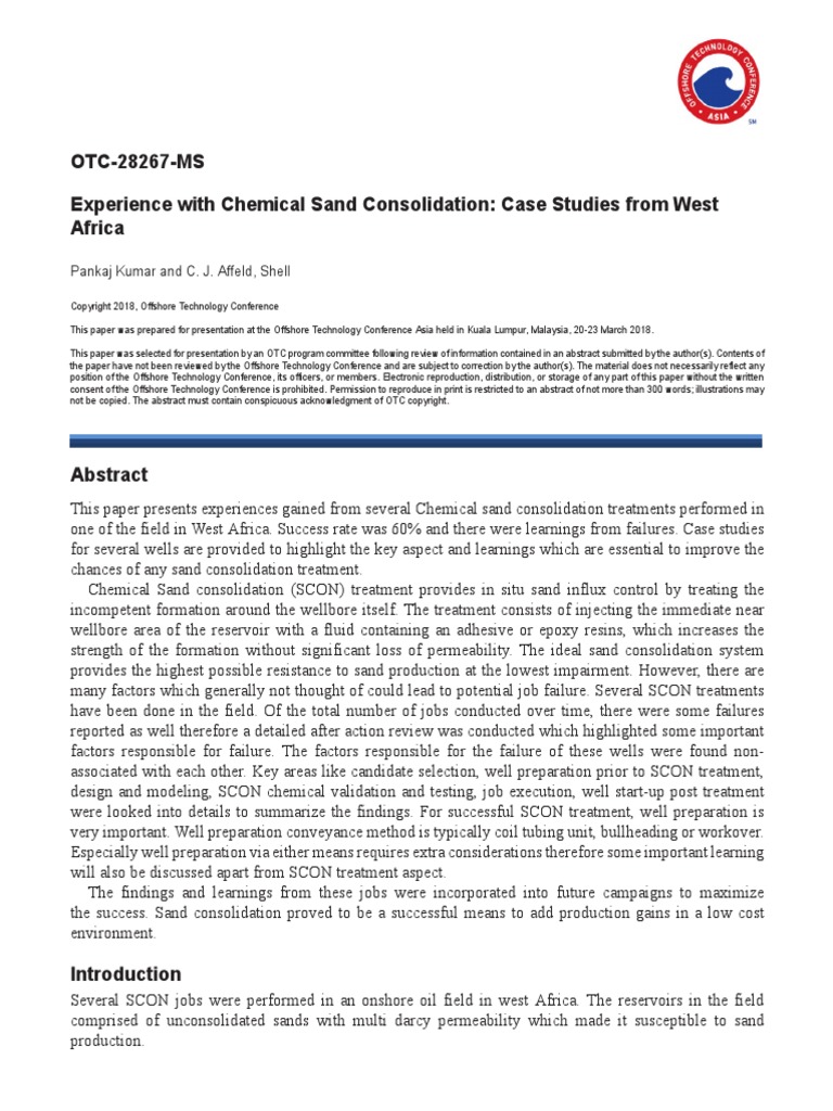 OTC28267-MS Experience With SCON - WA Case Studies | PDF | Casing ...