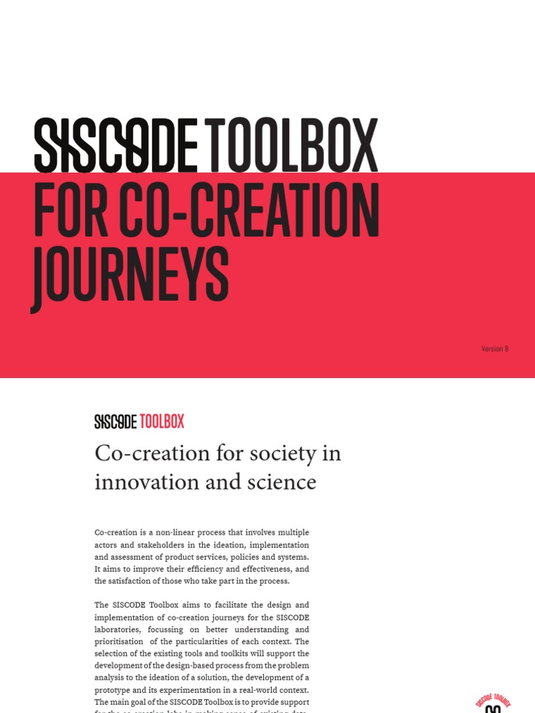 SISCODE Toolkit For Co-Creation Journeys | PDF