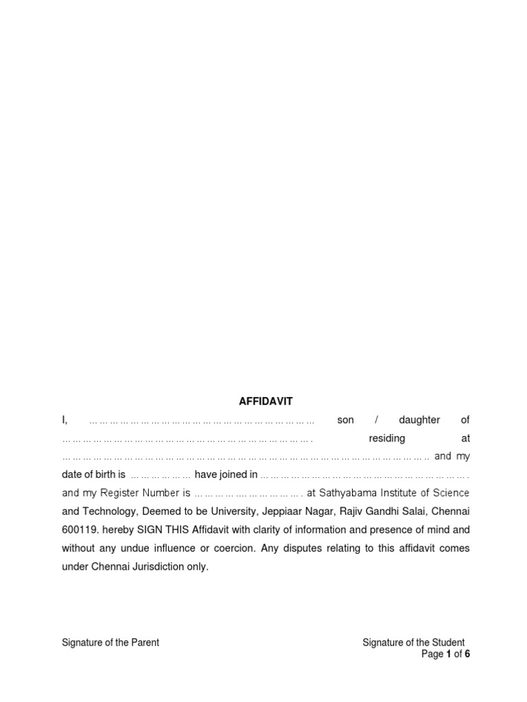 Affidavit Template | PDF