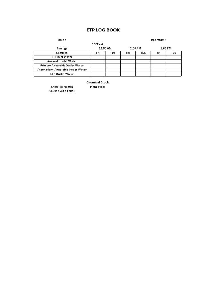 ETP Log Book | PDF