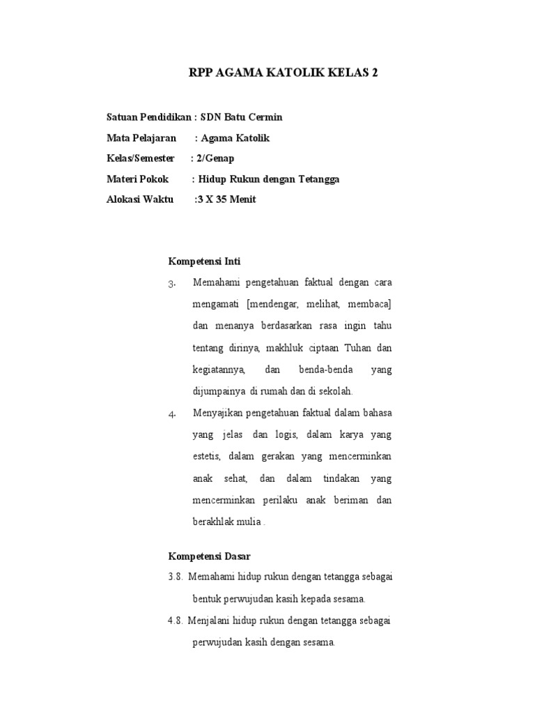 RPP, 12 Hidup Rukun Dengan Tetangga | PDF