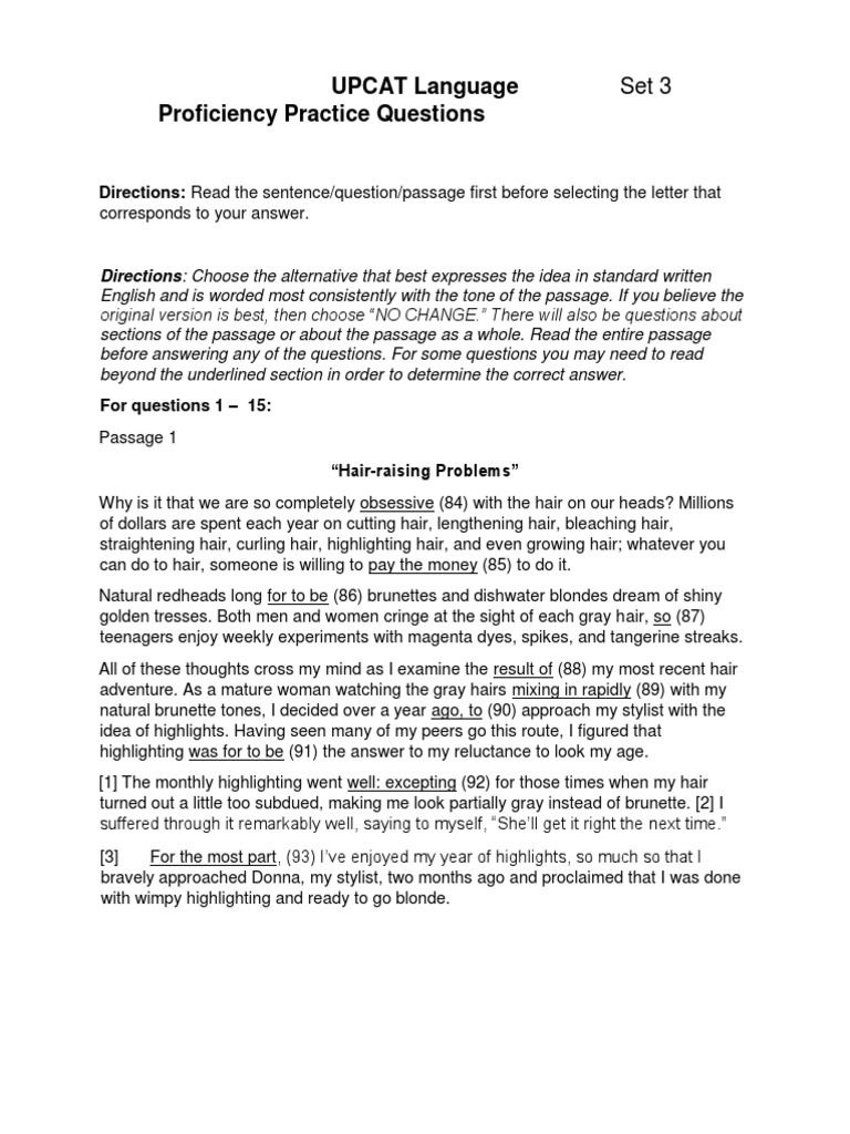 UPCAT Language Proficiency Practice Questions Set 3 | PDF | Blacksmith ...