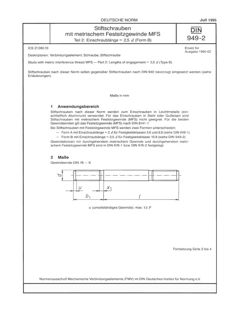 Din 949-2 1995-07 | PDF