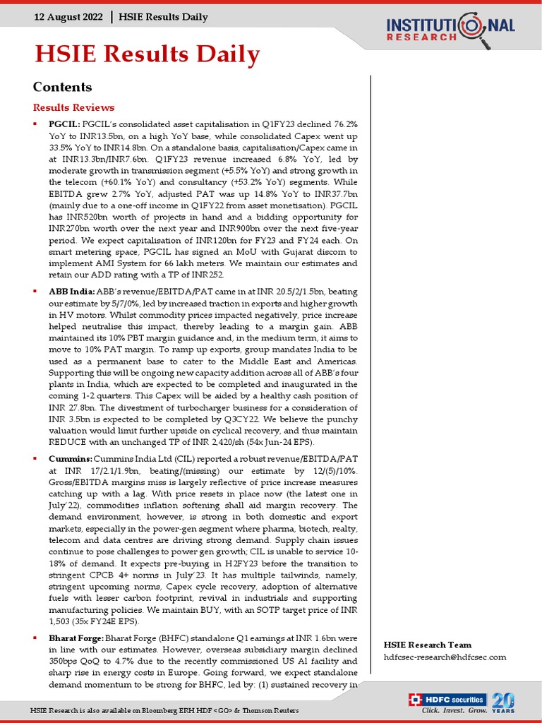 HSIE Results Daily - 12 Aug 22-202208120715438230865 | PDF