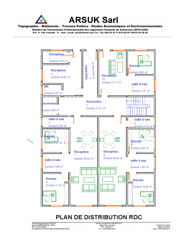 Plan de Distribution RDC: Bureau | PDF