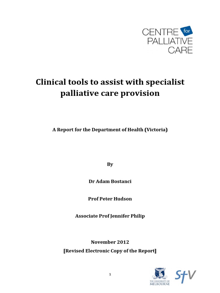 Clinical Tools To Assist With Palliative Care | PDF | Palliative Care ...