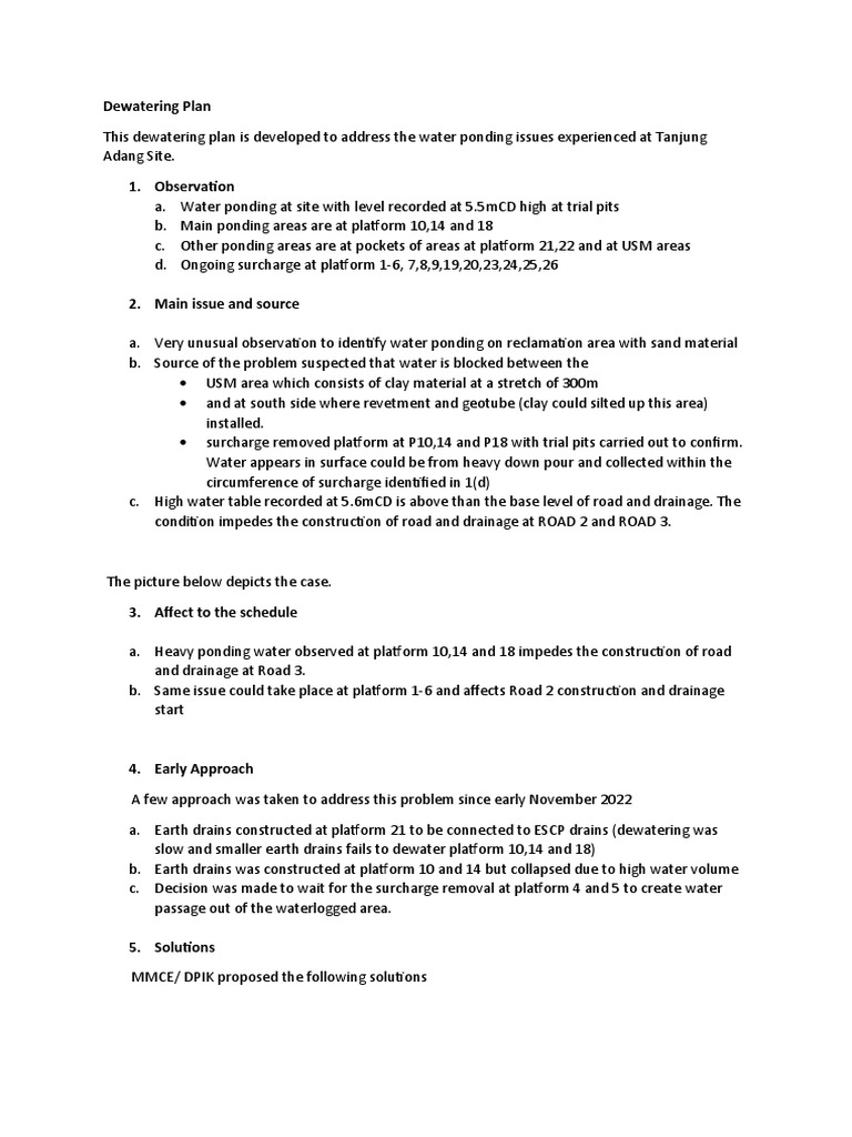 Dewatering Plan | PDF | Water | Hydrology