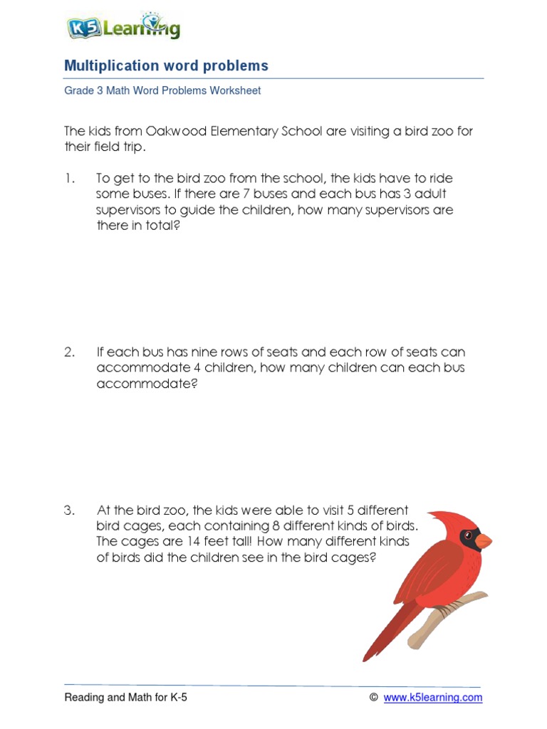Grade 3 Multiplication Word Problems A4 | PDF | Science & Mathematics
