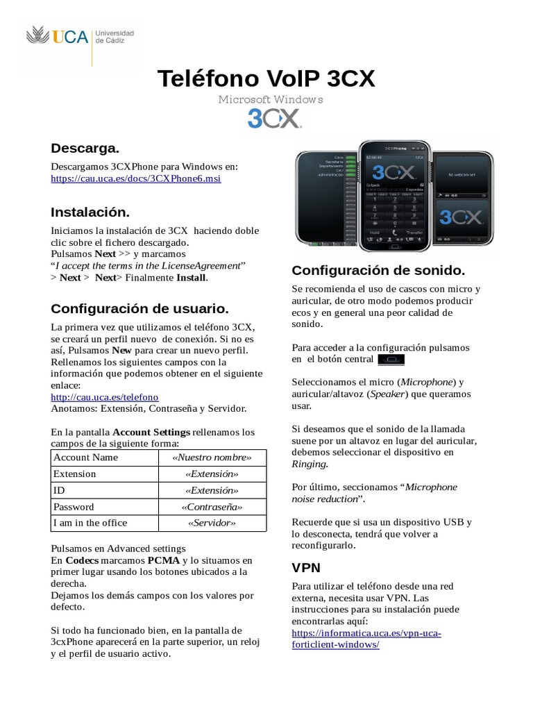 Guía de Instalación y Configuración 3CX | PDF