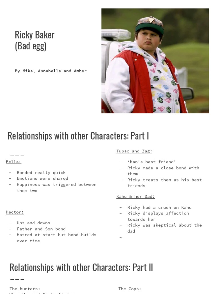 Ricky Baker - Character Notes | PDF