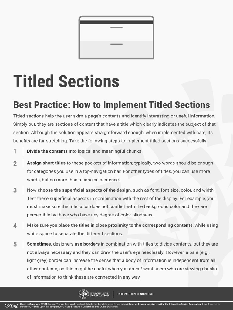 Best Practices for Titled Sections | PDF | User Interface Design | User ...