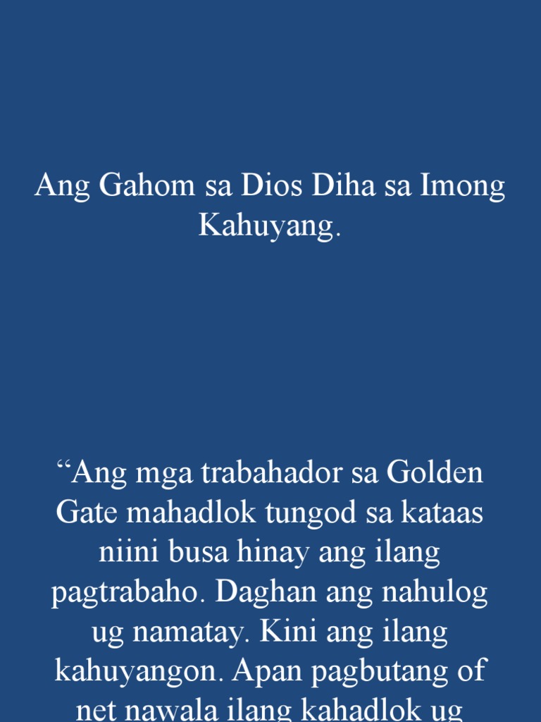 Ang Gahom Sa Dios Diha Sa Imong Kahuyang | PDF
