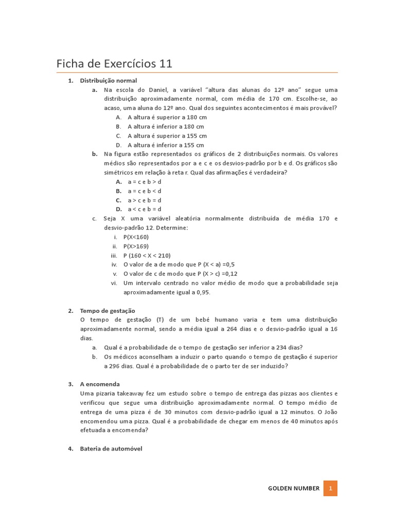 Ficha de Exercícios 11 - Modelos Discretos e Contínuos | PDF